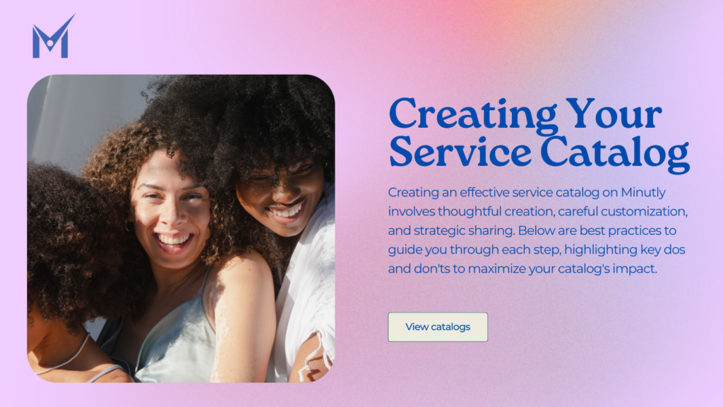 Setting up your catalog - Minutly